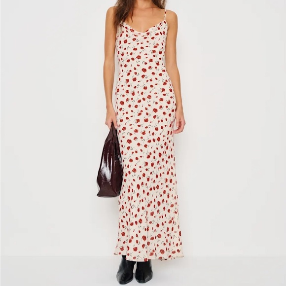 Reformation | Dresses | Reformation Drina Red Floral Maxi Dress | Poshmark